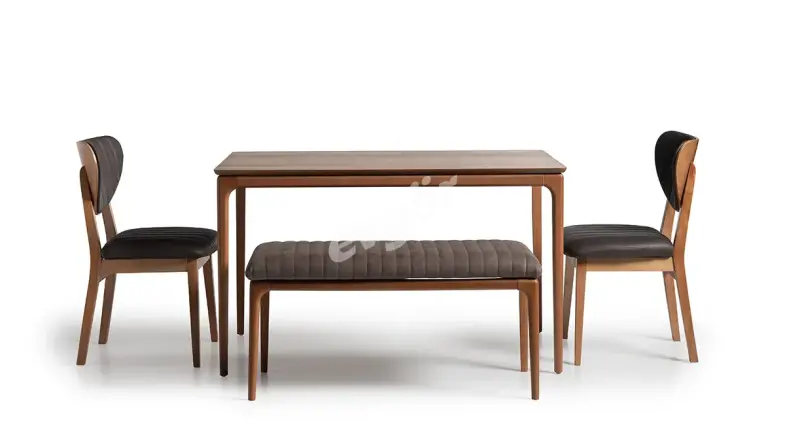 Riona Walnut Kitchen Table Set | Evgor Furniture